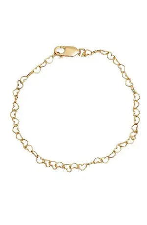 MADE BY MARY Heart Chain Link Bracelet - Gold Filled