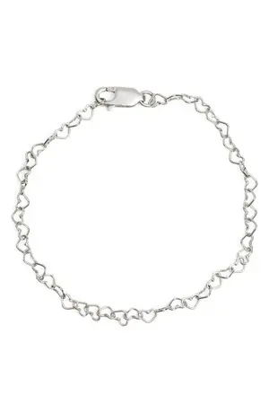 MADE BY MARY Heart Chain Link Bracelet - Silver