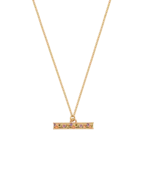 FABLE ENGLAND Folksy Floral T-bar Chain Necklace - Gold
