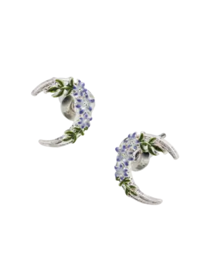 FABLE ENGLAND Nightshade Moon Stud Earrings - Silver