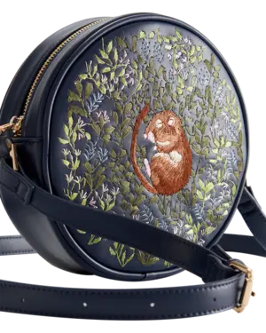 FABLE ENGLAND Chloe Circle Bag Embroidered Dormouse - Navy