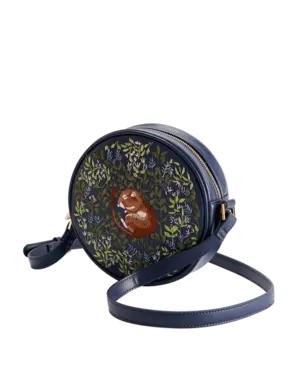 FABLE ENGLAND Chloe Circle Bag Embroidered Dormouse - Navy