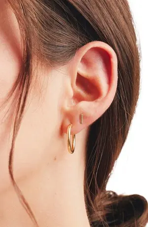 MADE BY MARY 14k Bar Stud Earring - 14k Solid Gold - Single