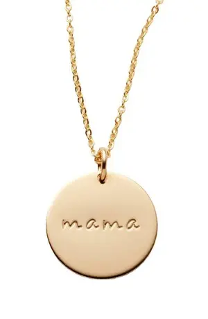 MADE BY MARY Mama Disc Pendant Necklace - Silver