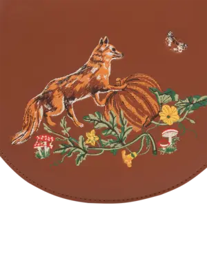 FABLE ENGLAND Fox & Pumpkin Embroidered Saddle Bag