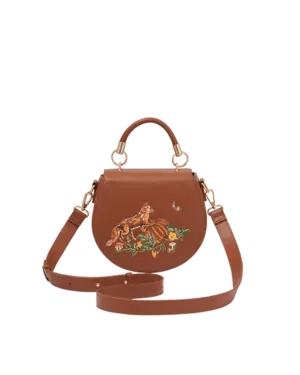 FABLE ENGLAND Fox & Pumpkin Embroidered Saddle Bag