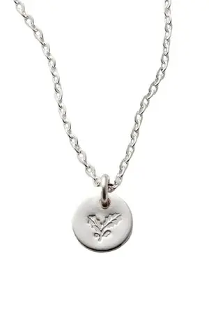 MADE BY MARY December Birth Flower Medallion Necklace - Silver