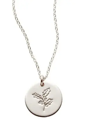 MADE BY MARY December Birth Flower Medallion Necklace - Silver