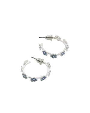 FABLE ENGLAND Forget-me-not Stud Hoop Earrings