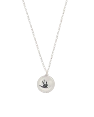 FABLE ENGLAND Swallow Spirit Guide Chain Necklace - Silver
