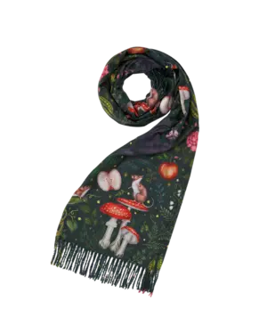 FABLE ENGLAND Catherine Rowe's Into The Woods Scarf - Green