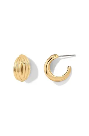 MADE BY MARY Sol Crossover Hoop Earrings - Gold Plated