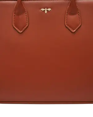 FABLE ENGLAND Grace Structured Tote With Printed Scarf Detail - Tan