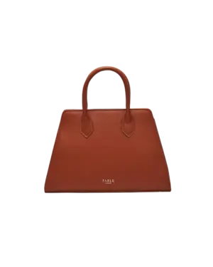 FABLE ENGLAND Grace Structured Tote With Printed Scarf Detail - Tan