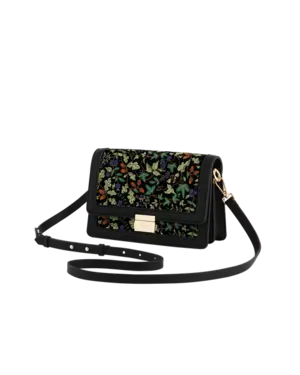 FABLE ENGLAND Embroidered Crossbody Bag - Black