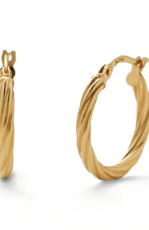 MADE BY MARY 14k Twisted Hoop Earrings