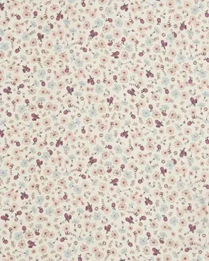 FABLE ENGLAND Deco Blooms Silky Lightweight Cream Scarf