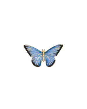 FABLE ENGLAND Enamel Butterfly Brooch - Multi & Gold