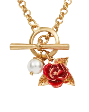 FABLE ENGLAND English Rose Pearl Chain Necklace