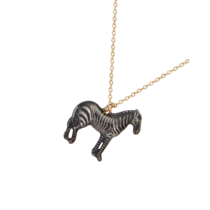FABLE ENGLAND Zebra Pendant Necklace - Multi & Gold