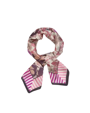 FABLE ENGLAND Deco Blooms Candy Stripe Square Scarf