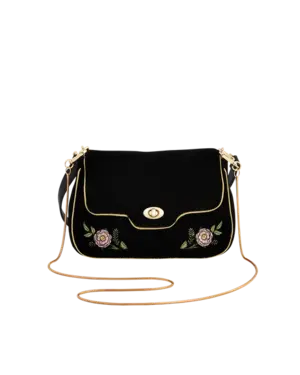 FABLE ENGLAND Embroidered Clutch With Chain Strap