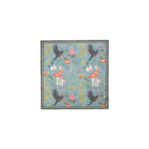 FABLE ENGLAND Catherine Rowe's Into The Woods Square Scarf - Teal
