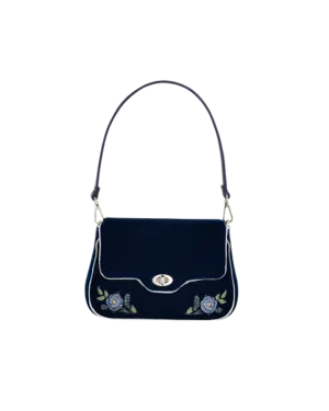 FABLE ENGLAND Embroidered Clutch With Detachable Chain