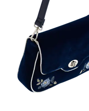 FABLE ENGLAND Embroidered Clutch With Detachable Chain