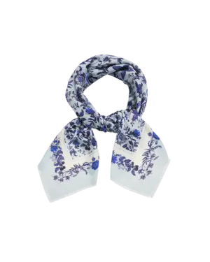 FABLE ENGLAND Ditsy Blue Folk Square Scarf