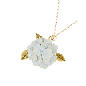 FABLE ENGLAND Enamel Hydrangea Pendant Necklace - Multi & Gold