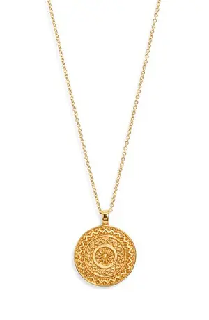 KIARA BY KI-ELE Fez Mandala Pendant Necklace - Gold