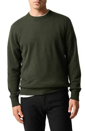 Rodd & Gunn Stewart Island Wool & Cashmere Crewneck Sweater - Fatigue