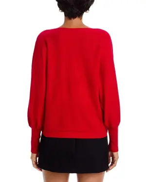 MILLY Ida Bow Detail Sweater - Red
