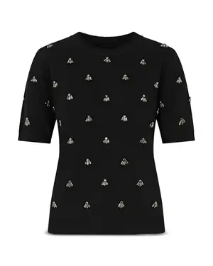 MILLY Rosalyn Rhinestone Embellished Top