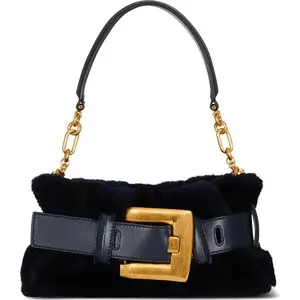 Balmain Mini Anthem Shearling Shoulder Bag