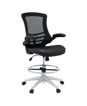 MODWAY Attainment Vinyl Drafting Chair - Black