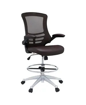 MODWAY Attainment Vinyl Drafting Chair - Brown