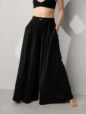 Victoria's Secret Organic Pima Wide-leg Pant - Black