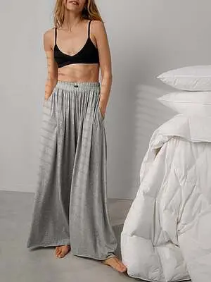 Victoria's Secret Organic Pima Wide-leg Pant - Grey