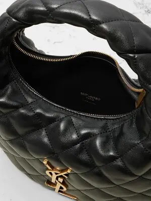 Saint Laurent Icarino Matelassé Leather Tote - Black