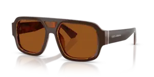 Dolce & Gabbana Full Rim Sunglasses - Top Brown,pearl Gold & Brown