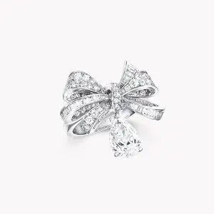 Graff Tilda’s Bow Diamond Drop Ring - White Gold