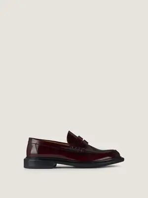 Givenchy Gent Loafers In Brushed Leather - Burgundy