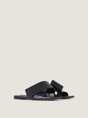 Givenchy Sliced Square Flat Sandals - Black