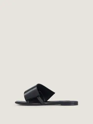 Givenchy Sliced Square Flat Sandals - Black