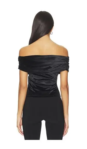 LOVERS AND FRIENDS Velvet Off-shoulder Top