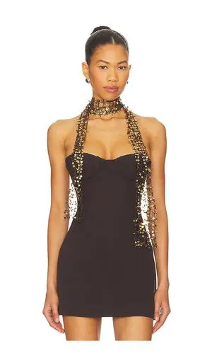 8 Other Reasons Bound To Flirt Skinny Scarf In Metallic - Gold