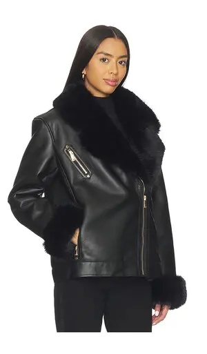 Generation Love Faux Fur Shearling Moto Jacket