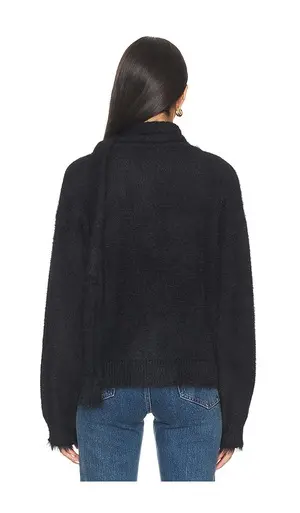 MORE TO COME Sunniva Fuzzy Knit Cardigan With Scarf Detail